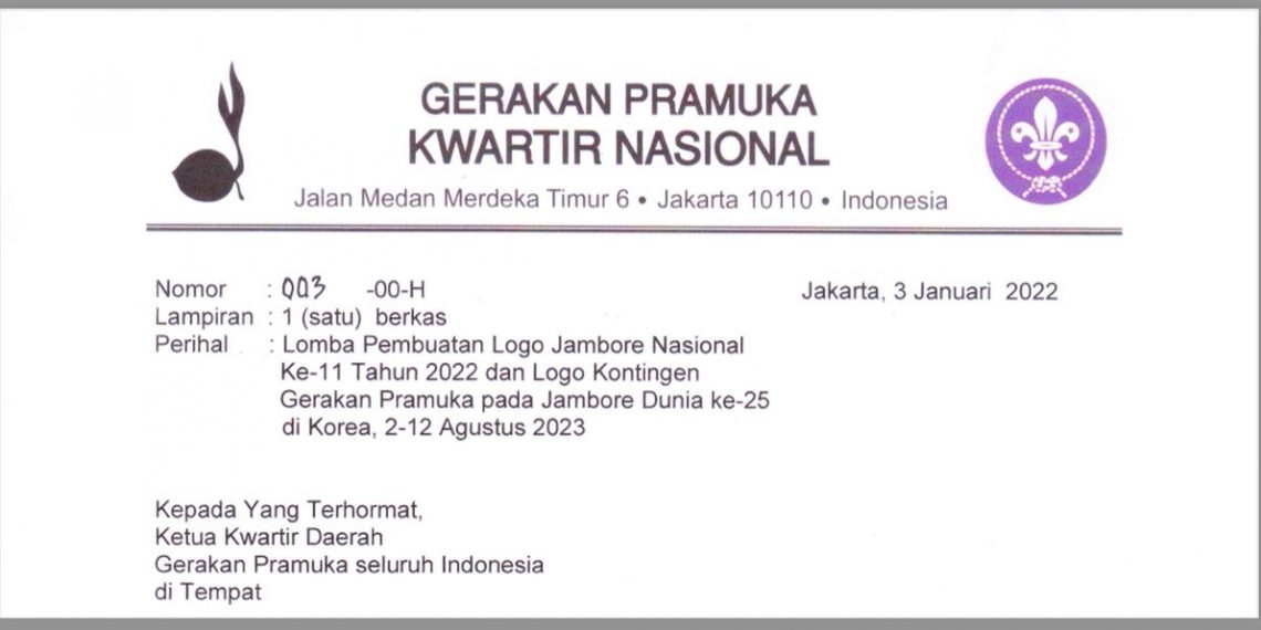 Surat Edaran Lomba Pembuatan Logo Jamnas 2022 dan Logo Kontingen Jamdun ...